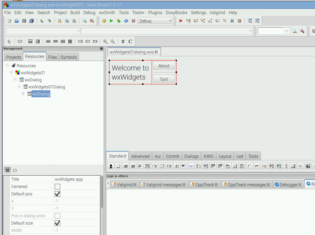 Elektronik-Projekte - GUI mit Code::Blocks und WXSmith